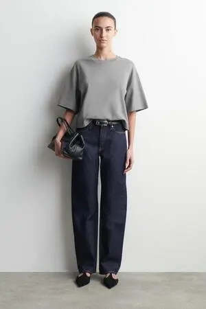 Cos Oversized Boxy Cotton T-shirt - Gray