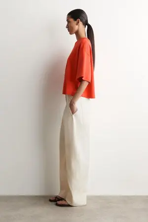 Cos Oversized Boxy Cotton T-shirt - Orange