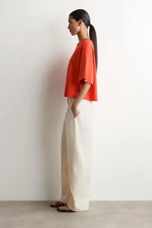 Cos Oversized Boxy Cotton T-shirt - Orange