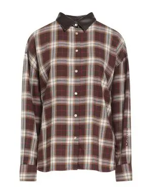 Pinko Twill Tartan Pattern Shirt With Embroidered Logo