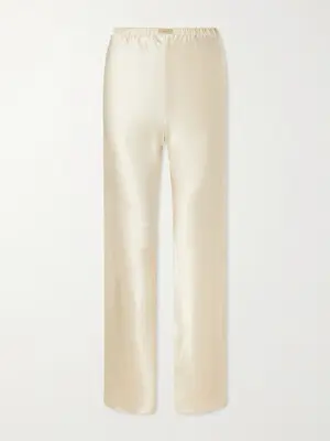 Comme Si Silk Straight-leg Pants - Neutrals