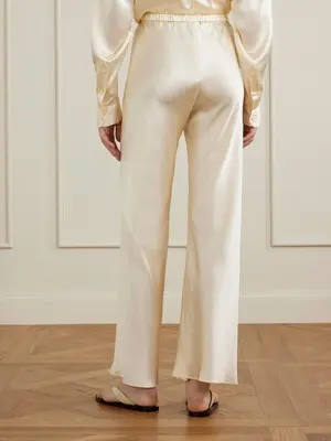 Comme Si Silk Straight-leg Pants - Neutrals