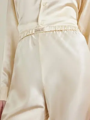 Comme Si Silk Straight-leg Pants - Neutrals