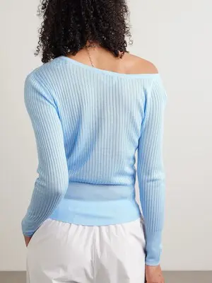 DEIJI STUDIOS One-shoulder Ribbed Knit Top