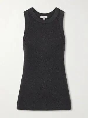 AGOLDE Leigh Ribbed Jersey Tank Top - Gray