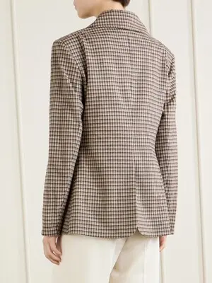 DESTREE Tamara Plaid Wool-blend Blazer - Brown