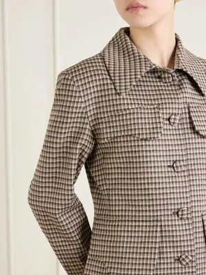 DESTREE Tamara Plaid Wool-blend Blazer - Brown