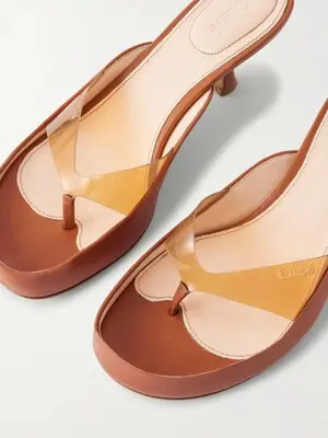 Chloé Junie Tpu And Leather Sandals - Brown