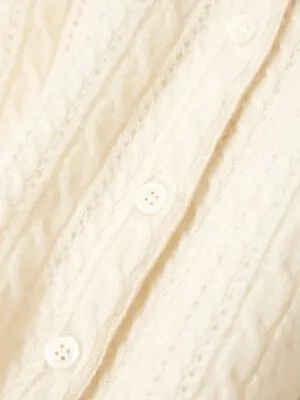 DÔEN Danae Cropped Cable-knit Cashmere Cardigan