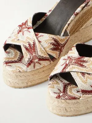 Missoni Carmen Striped Woven Wedge Espadrilles