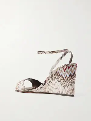 Missoni Julie Wedge Sandals With Zigzag Motif