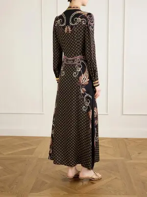 Etro Paisley Printed Satin Midi Dress