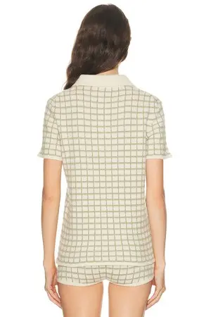 THE ELDER STATESMAN Ida Checkered Polo Shirt - Moss Check