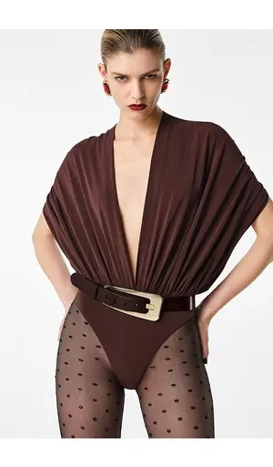 Revolve Grande Buckle Belt - Brown
