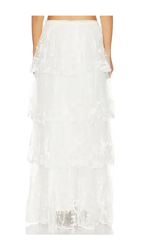 LoveShackFancy Tiered Lace Maxi Skirt