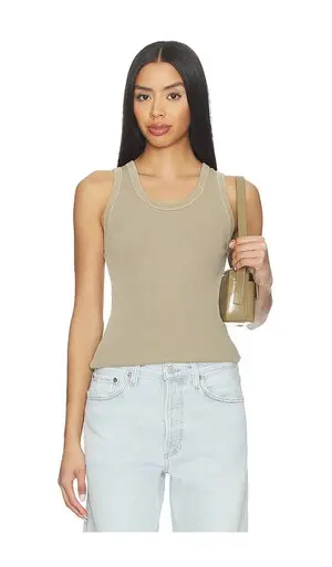 AGOLDE Poppy Ribbed Tank Top - Sage
