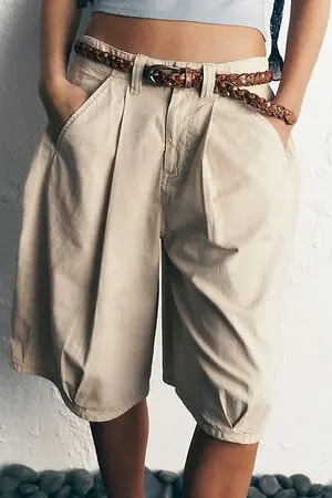 Free People Braided Leather Studded Belt - Cognac