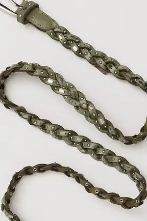 Free People Sol Slim Stud Belt - Thyme