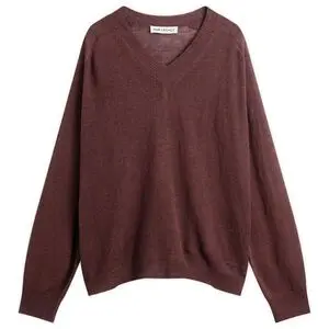 Our Legacy Linen Rue V-neck Jumper - Cabernet