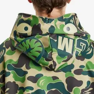 A BATHING APE Abc Camo Rayon Shark Full Zip Hoodie - Green