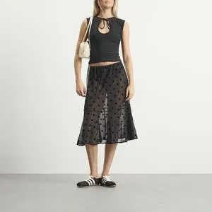 Adidas Polka Dot Sheer Midi Skirt