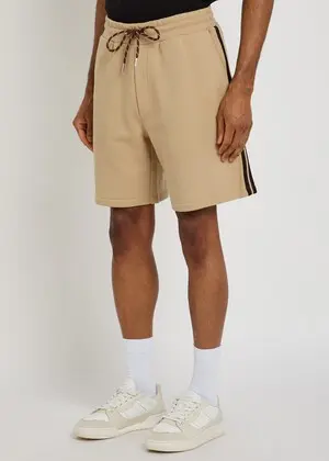 Moncler Striped Cotton Shorts - Beige