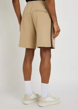 Moncler Striped Cotton Shorts - Beige