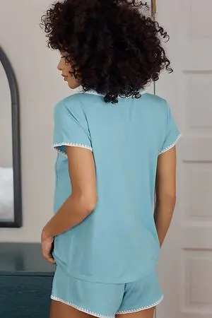 Eberjey Frida Pajama Set - Turquoise