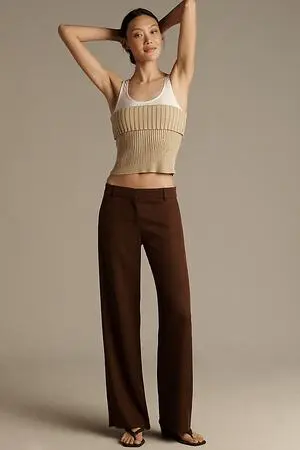 Central Park West Foldover Layered Sweater Tank Top