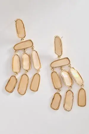 Anthropologie Stone Drop Earrings - Peach