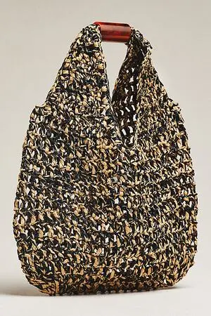 L*Space Faye Raffia Shoulder Bag - Black
