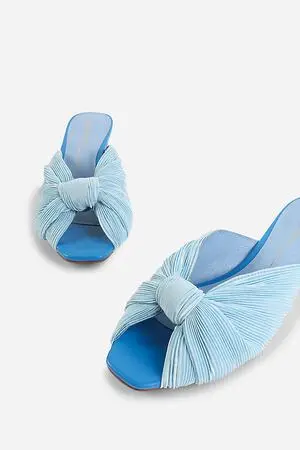 Intentionally Blank Curfew Knotted Mules - Blue
