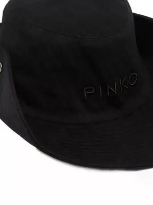 Pinko Button-detail Wide Brim Fedora Hat