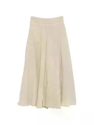 120% Lino Pleated A-line Midi Skirt