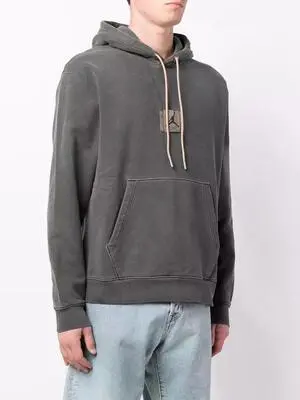 JORDAN Hooded Sweatshirt With Logo Patch - Black