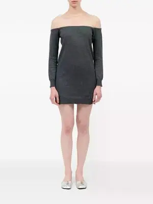 MAISON MARGIELA Long Sleeve Cotton Mini Dress - Grey