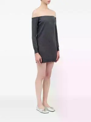 MAISON MARGIELA Long Sleeve Cotton Mini Dress - Grey