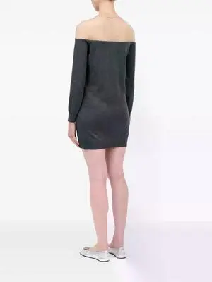 MAISON MARGIELA Long Sleeve Cotton Mini Dress - Grey