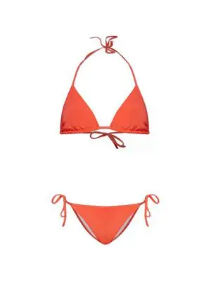 Balmain Tie-Side Triangle Bikini Orange