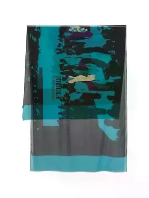Gianfranco Ferre Crowd-pattern Silk Scarf