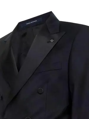 Tagliatore Double-breasted Jacquard Suit - Blue