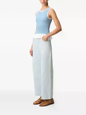 Claudie Pierlot Sleeveless Knit Top With Ruffle Hem - Blue