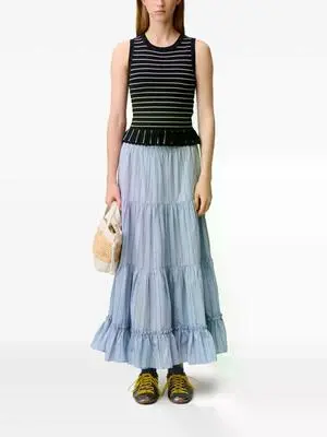 Claudie Pierlot Striped Ruffled Top