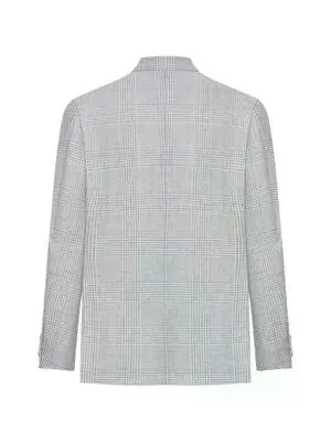 LARDINI Plaid-check Blazer - Blue