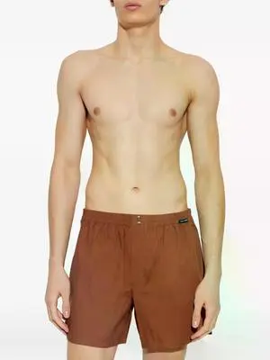 Dolce & Gabbana Cotton Poplin Boxer Shorts - Brown