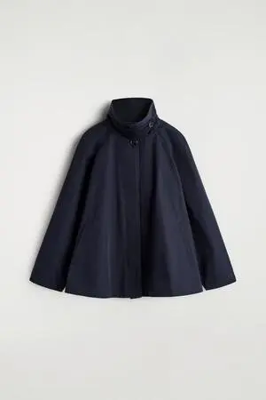 Cos A-line Cotton-twill Jacket - Navy