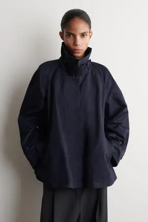 Cos A-line Cotton-twill Jacket - Navy