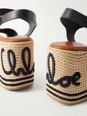 Chloé Leather Platform Espadrilles