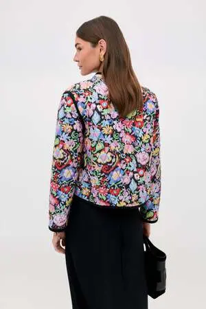 Rixo Lyanne Ikat Bloom Charcoal Top