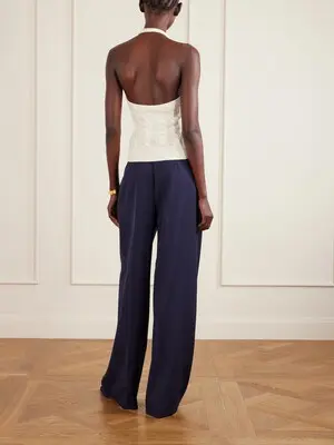 Ralph Lauren Cable-knit Silk Halterneck Top